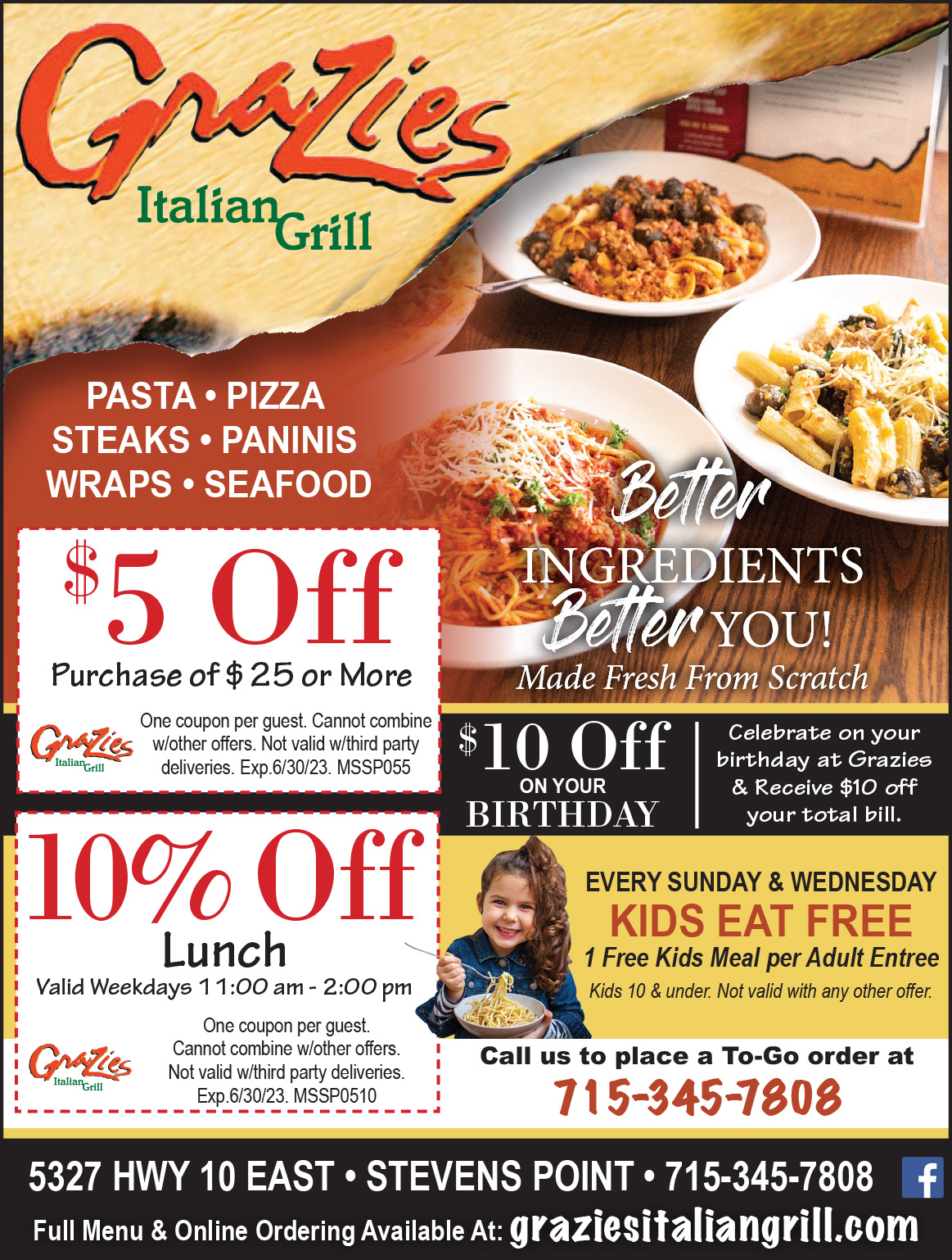 Grazies Italian Grill - Money Saver