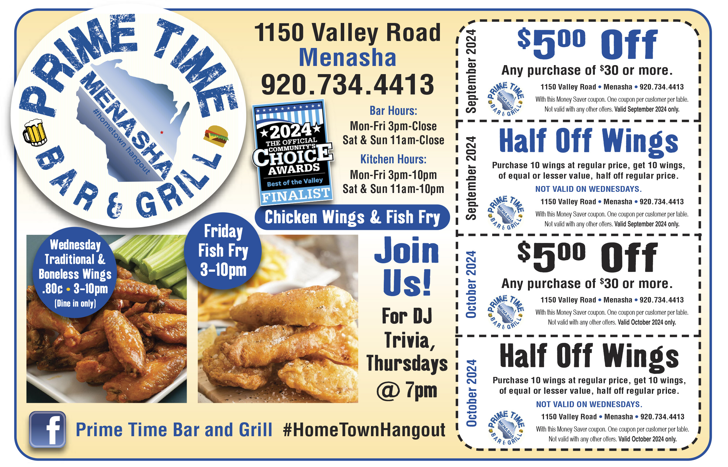 Prime Time Bar and Grill - Coupons from Money Saver