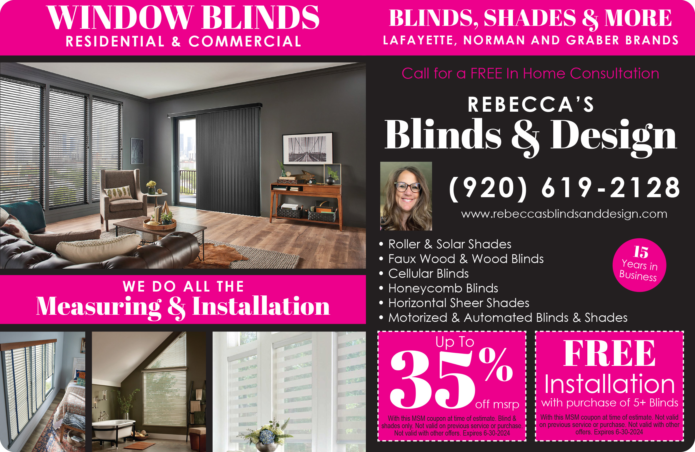 Rebecca's Blinds & Design - Money Saver