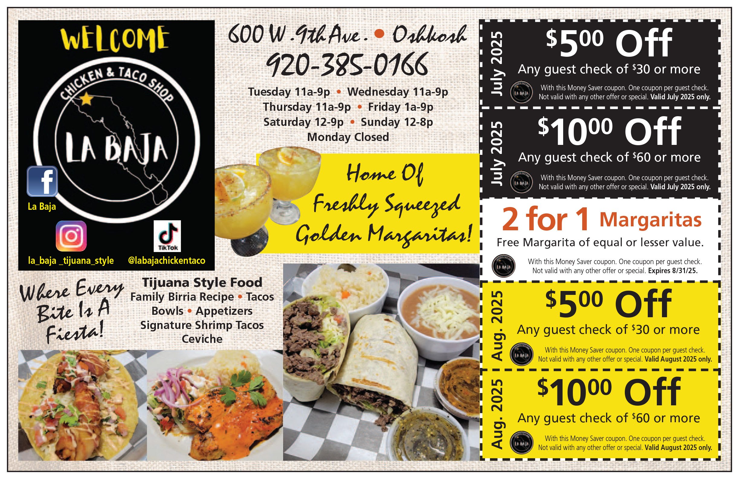 La Baja - Coupons from Money Saver